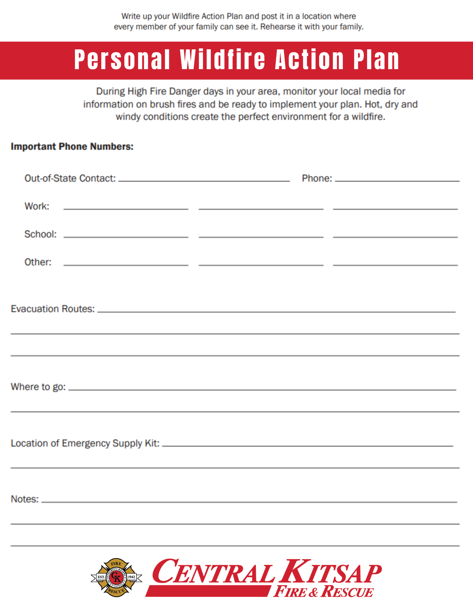 Wildfire Preparation and Mitigation – Central Kitsap Fire and Rescue