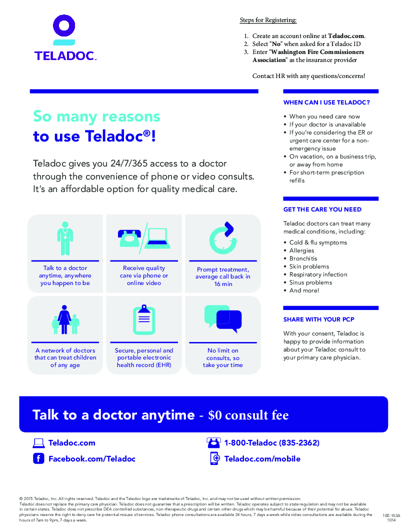 Teladoc Flyer – Central Kitsap Fire and Rescue
