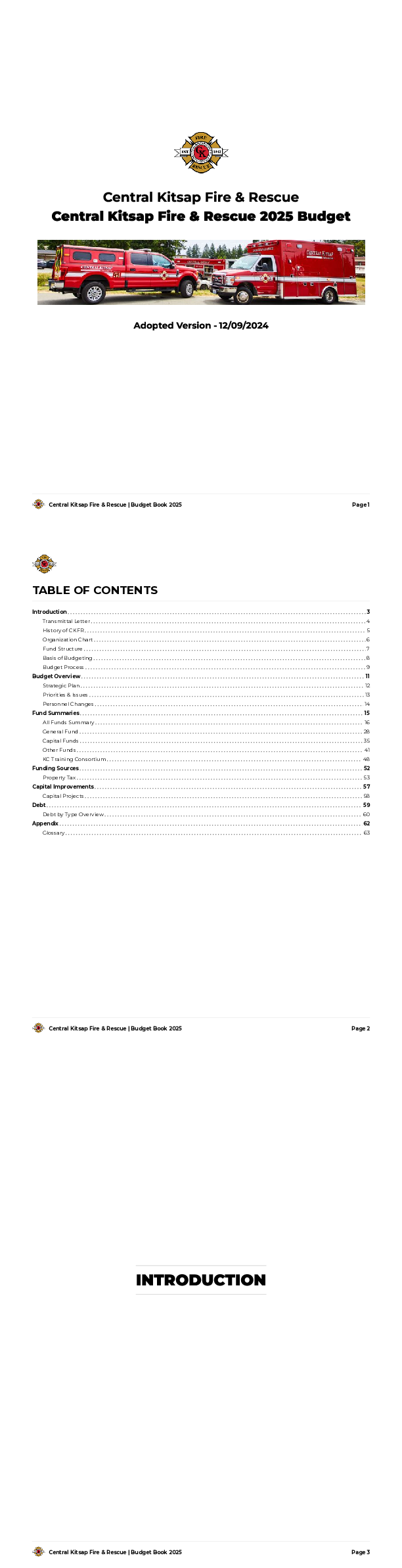 CKFR 2025 Adopted Budget – Central Kitsap Fire and Rescue